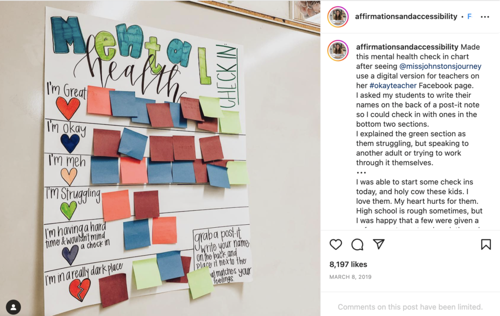 Erin Castillo’s Mental Health Chart Helps Students Express Feelings